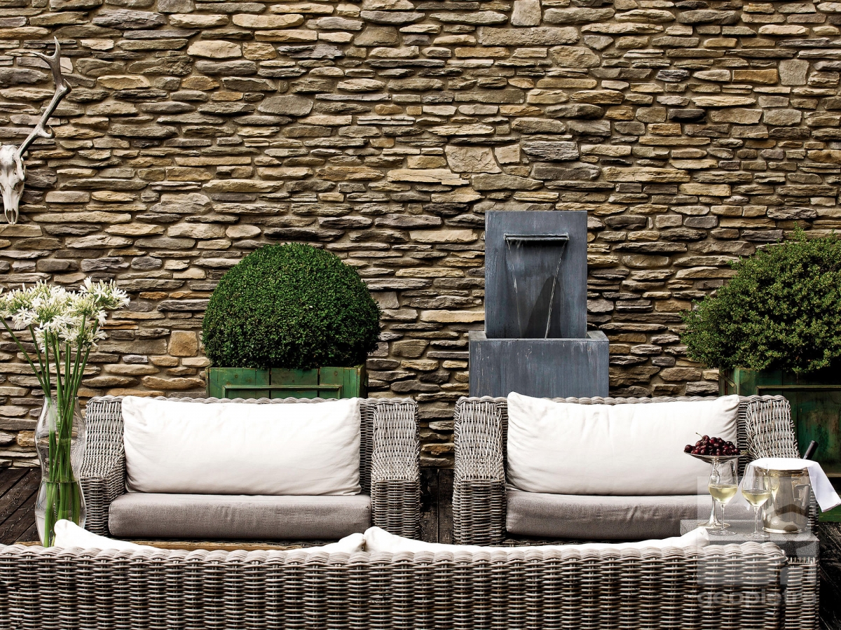 Réalisation d'un Patio intérieur en pierre - Réalisation Woodstone Project